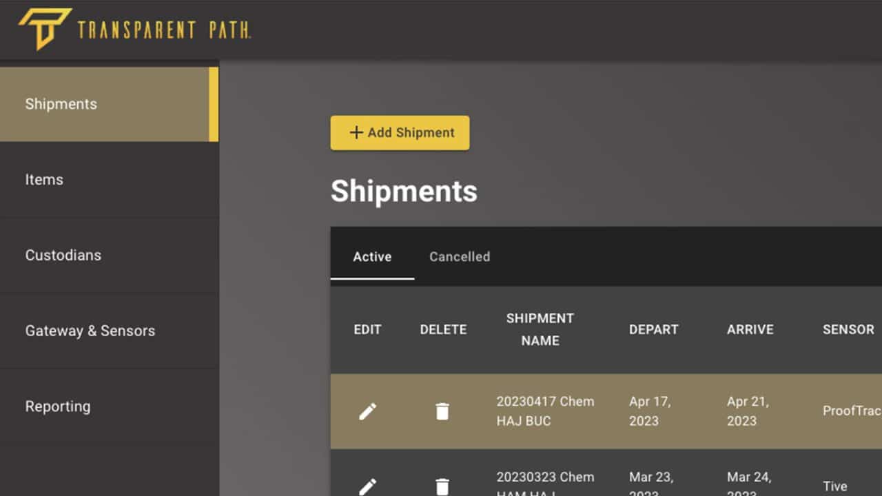 Shipment Setup - Transparent Path spc